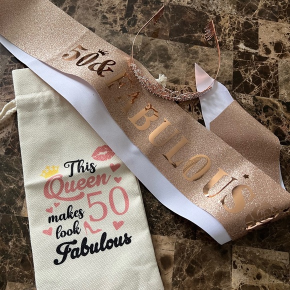 Accessories | Rose Gold 5 Fabulous Sash And Tiara Set Includes Wine Bag ...